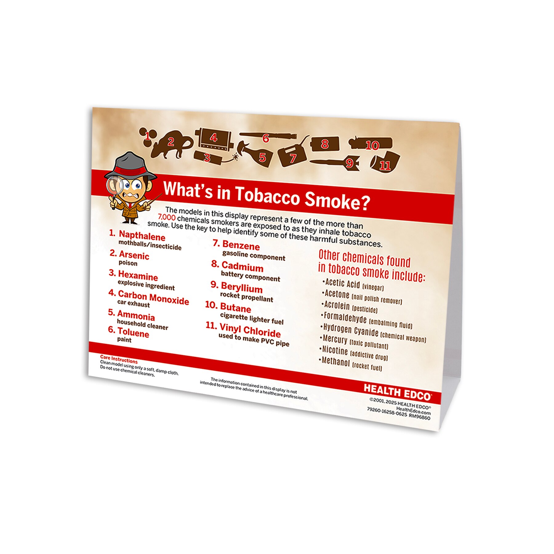 Poisonous Ingredients In Tobacco Smoke Display | Health Edco